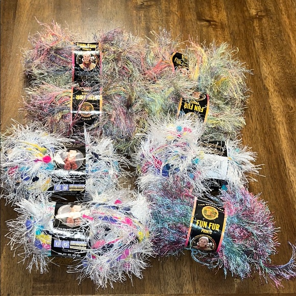 Lion Yarn | Other | Lion Brand Fun Fur Yarn Bundle 8 New | Poshmark